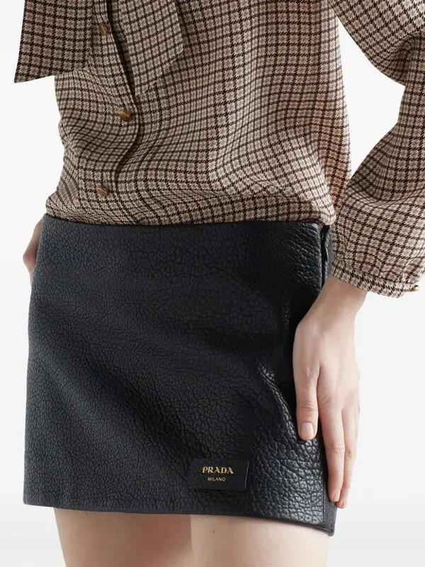 Prada Nappa-leather Miniskirt