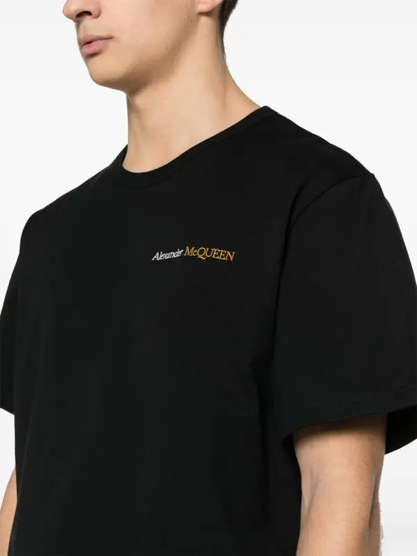 Alexander McQueen Embroidered-logo Cotton T-shirt