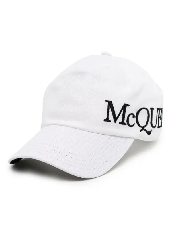 Alexander McQueen Logo-embroidered Cap - White
