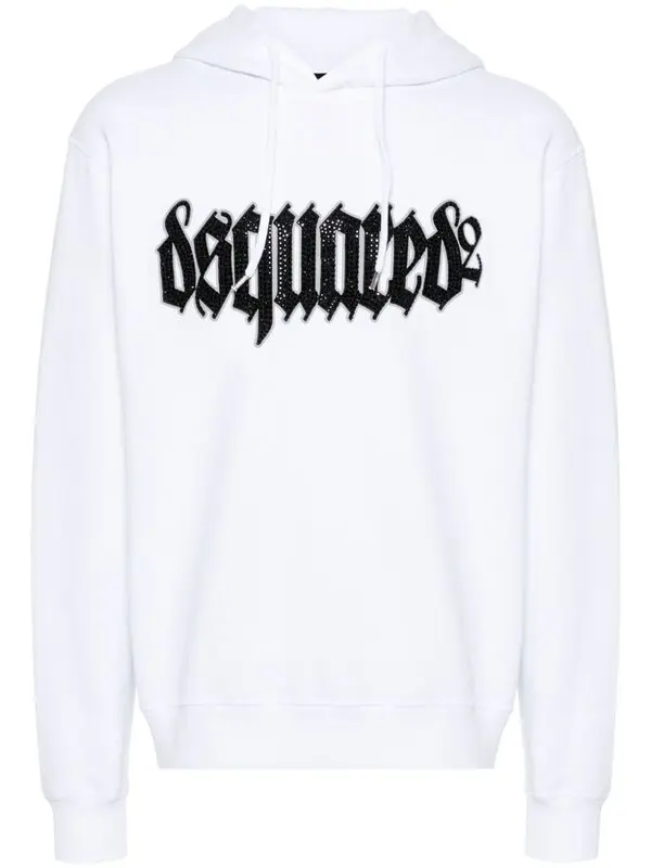 Dsquared2 Logo-appliqué Cotton Hoodie - White