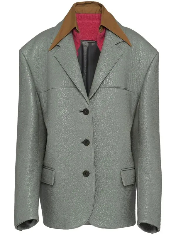 Prada Layered-collar Lambskin Blazer
