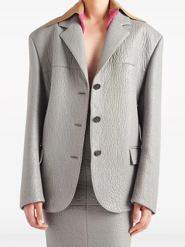 Prada Layered-collar Lambskin Blazer