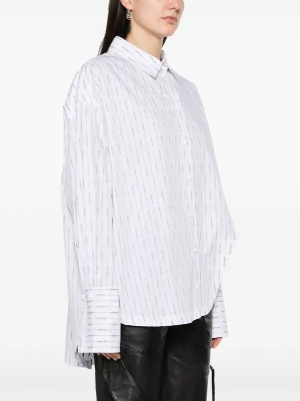 Attico Asymmetric Striped Shirt - White