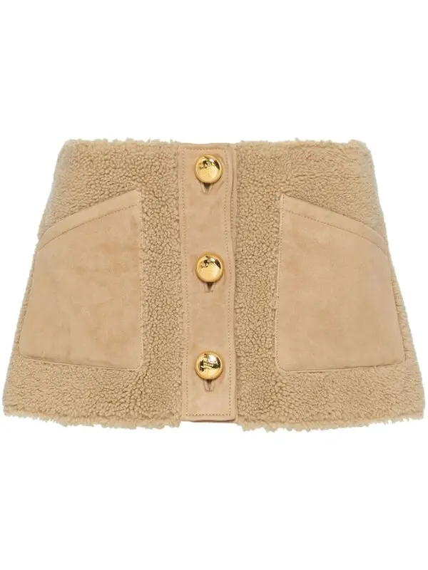 Prada Shearling Miniskirt