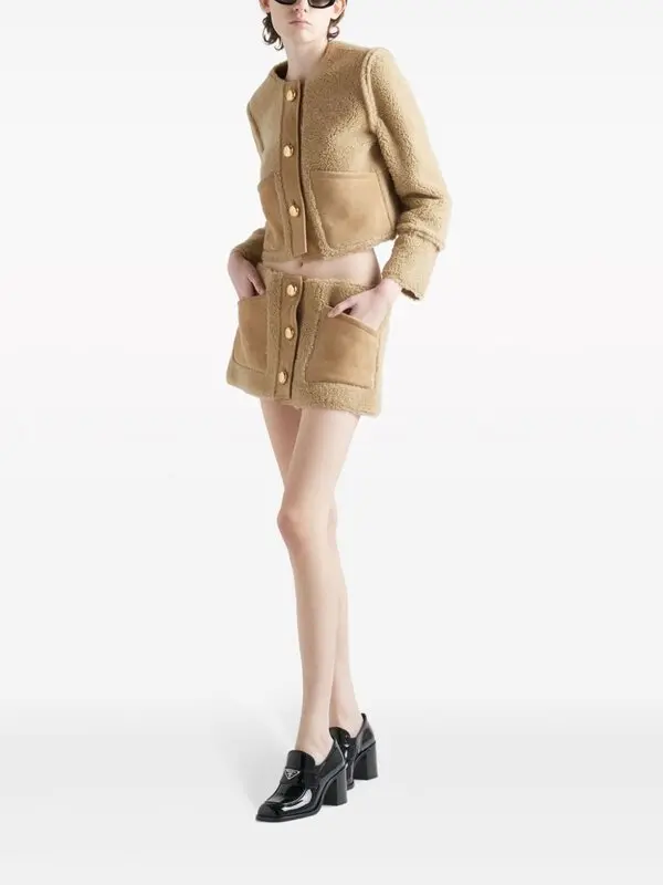 Prada Shearling Miniskirt