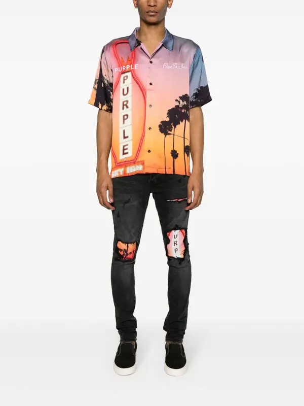 PURPLE BRAND X Blue Sky Graphic-print Shirt