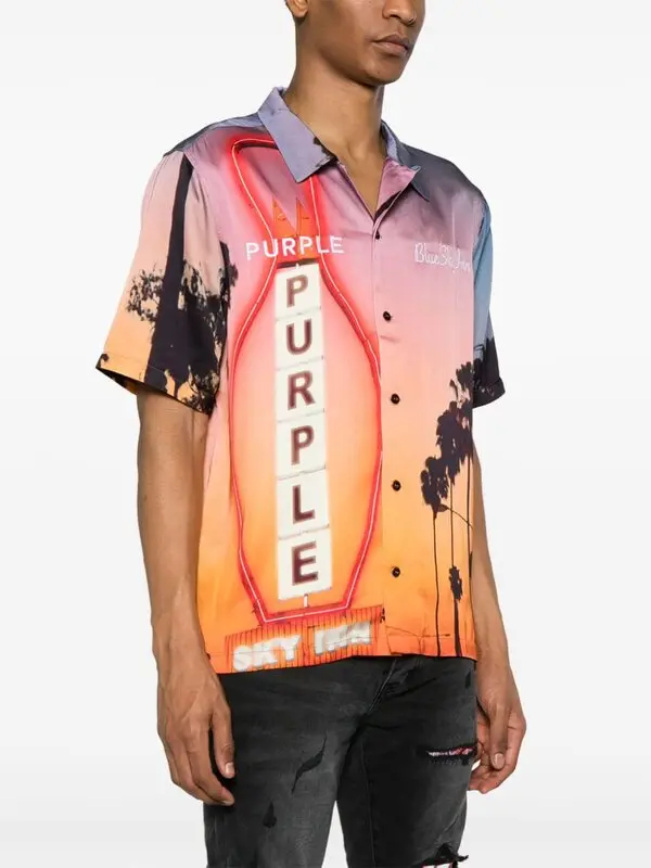 PURPLE BRAND X Blue Sky Graphic-print Shirt
