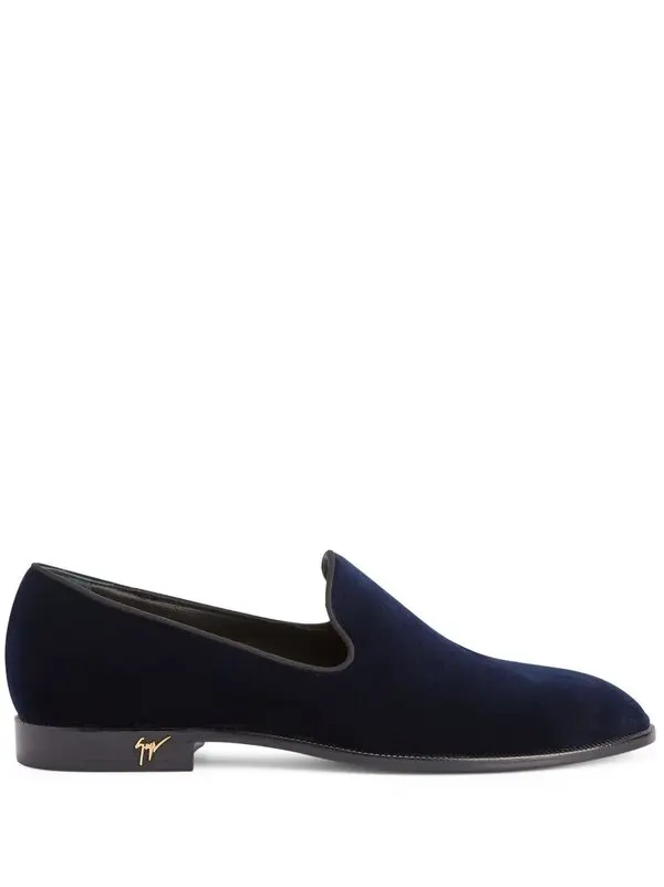 GIUSEPPE ZANOTTI Gatien Velvet Loafers - Blue