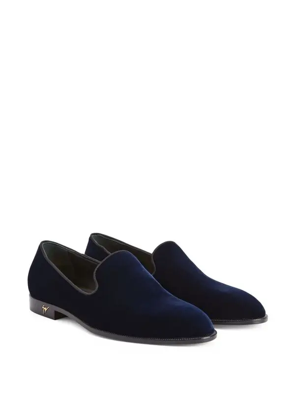 GIUSEPPE ZANOTTI Gatien Velvet Loafers - Blue