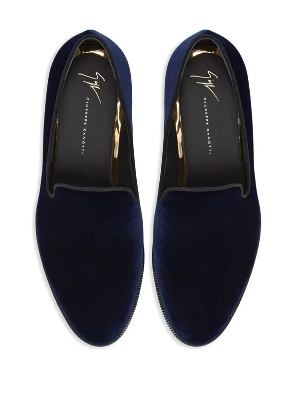 GIUSEPPE ZANOTTI Gatien Velvet Loafers - Blue