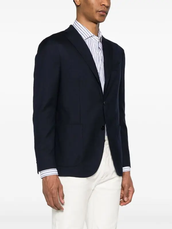 Boglioli Notched-lapels Single-breasted Blazer - Blue