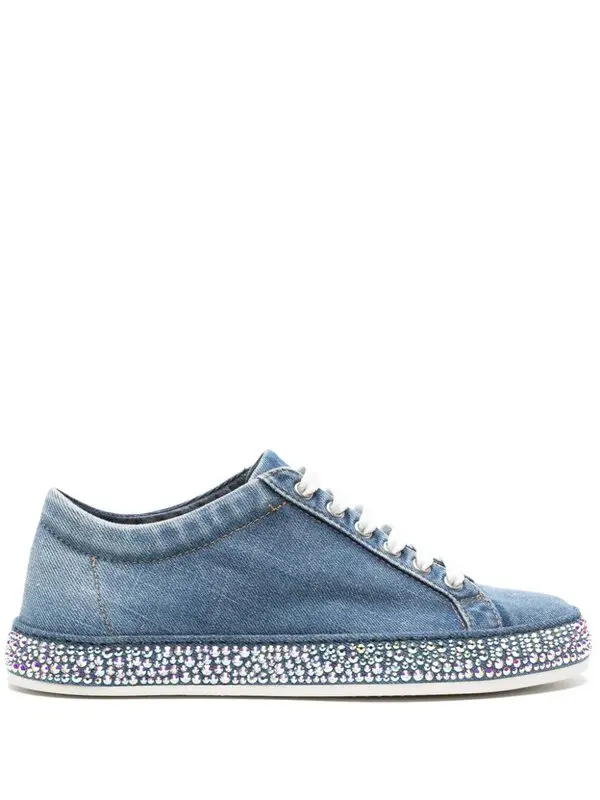 LE SILLA Andrea Crystal-embellished Sneakers - Blue