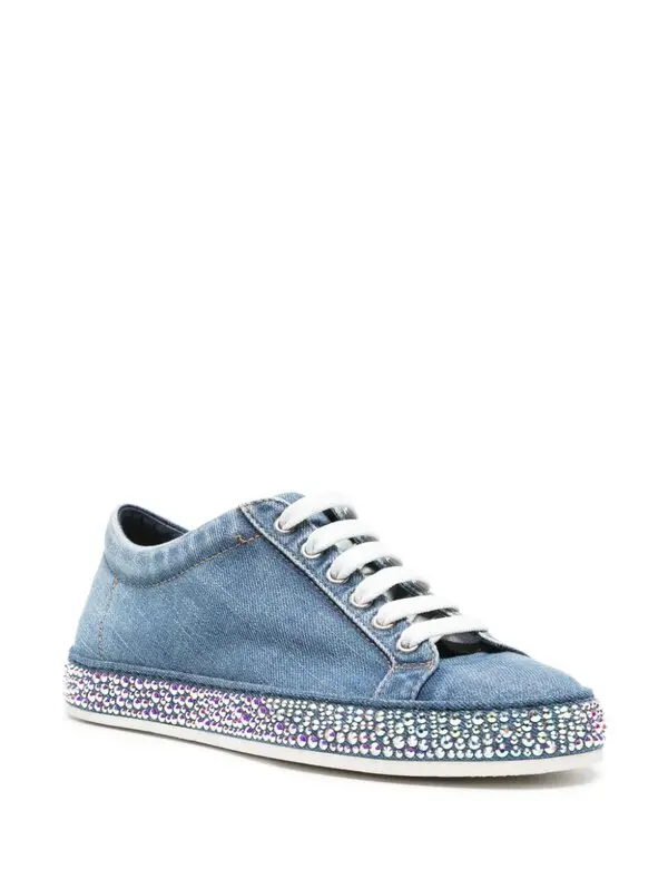 LE SILLA Andrea Crystal-embellished Sneakers - Blue