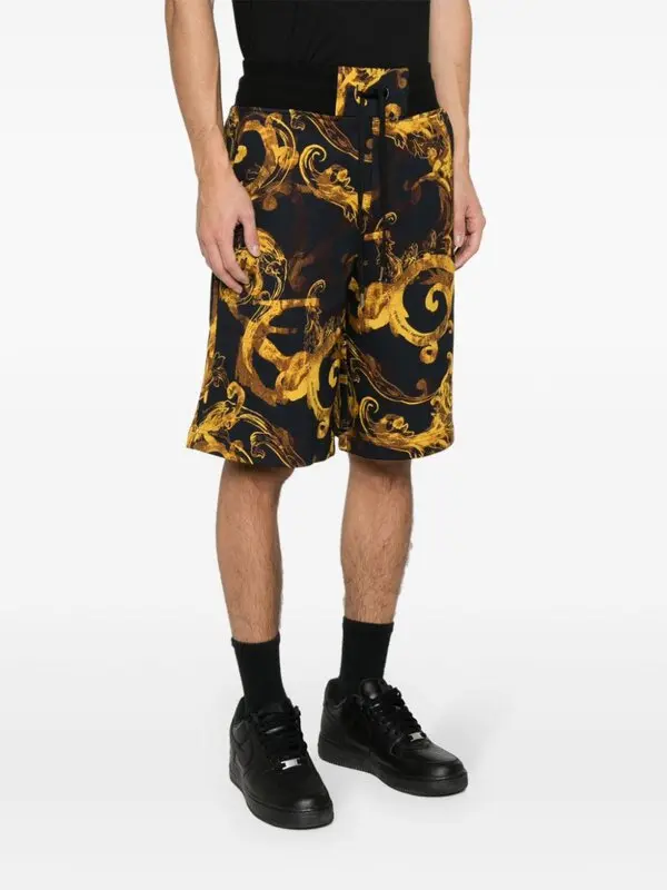 Versace Barocco Print Track Shorts - Black
