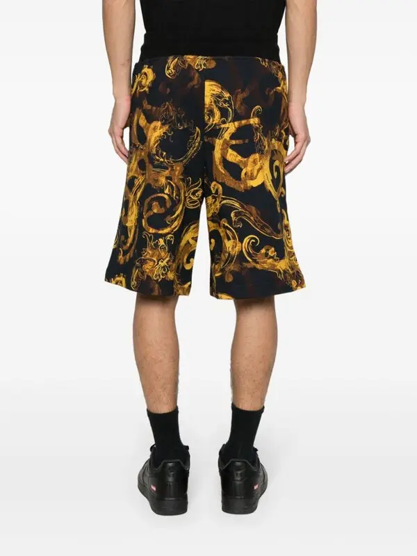 Versace Barocco Print Track Shorts - Black