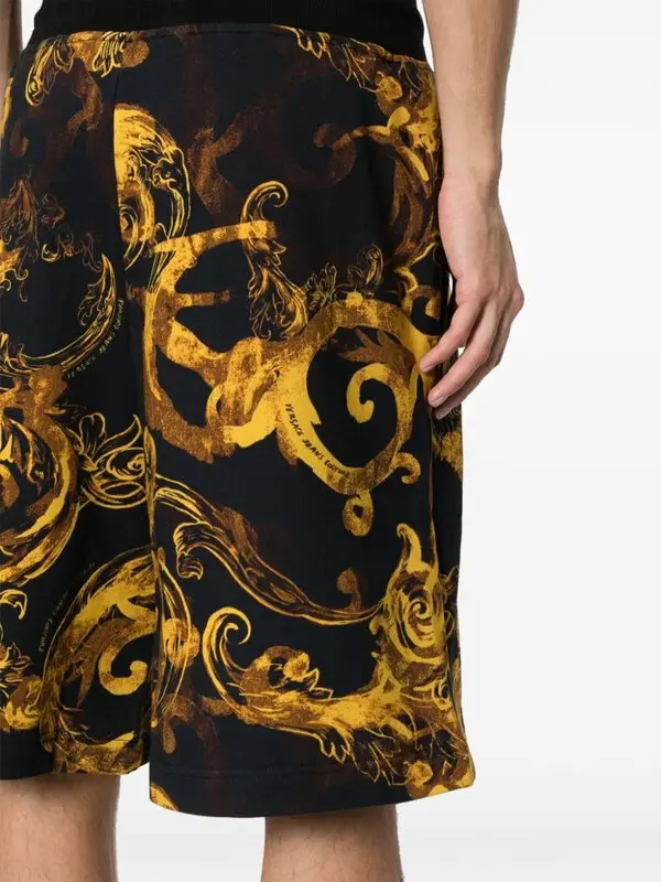 Versace Barocco Print Track Shorts - Black
