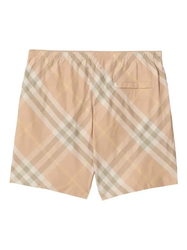 Burberry Checked Swim Shorts - Neutrals