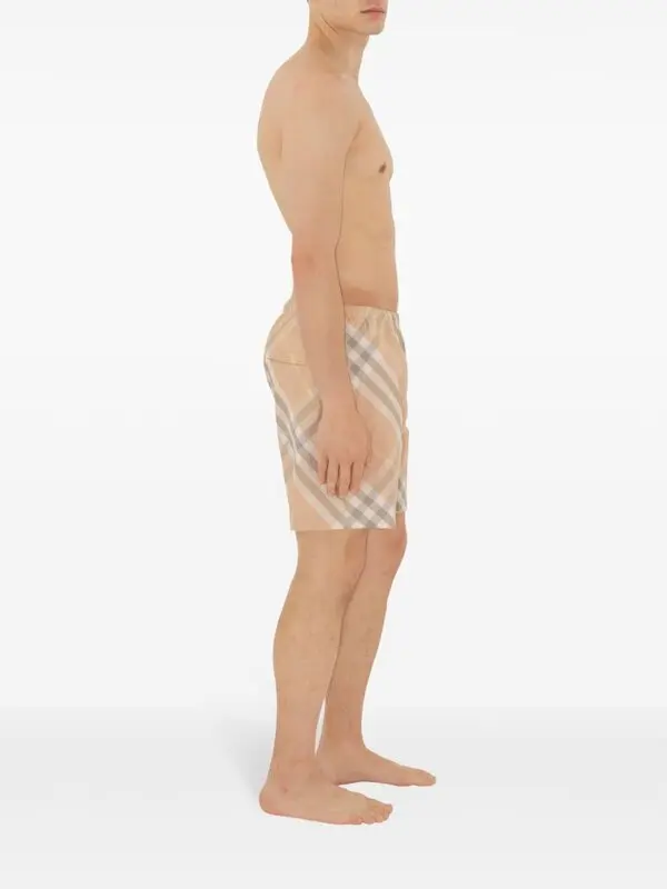 Burberry Checked Swim Shorts - Neutrals