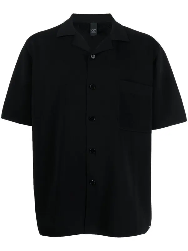 ALPHA TAURI Patch-pocket Button-up Shirt - Black