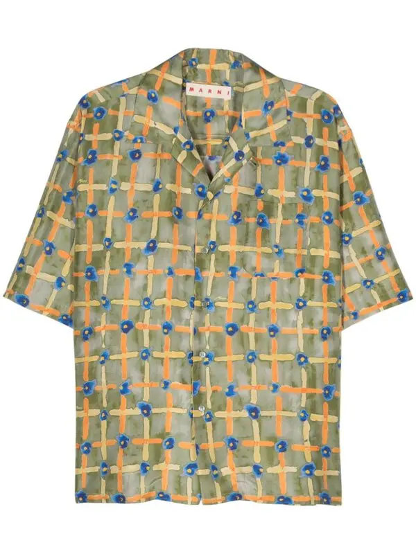 Marni Graphic-print Silk Shirt