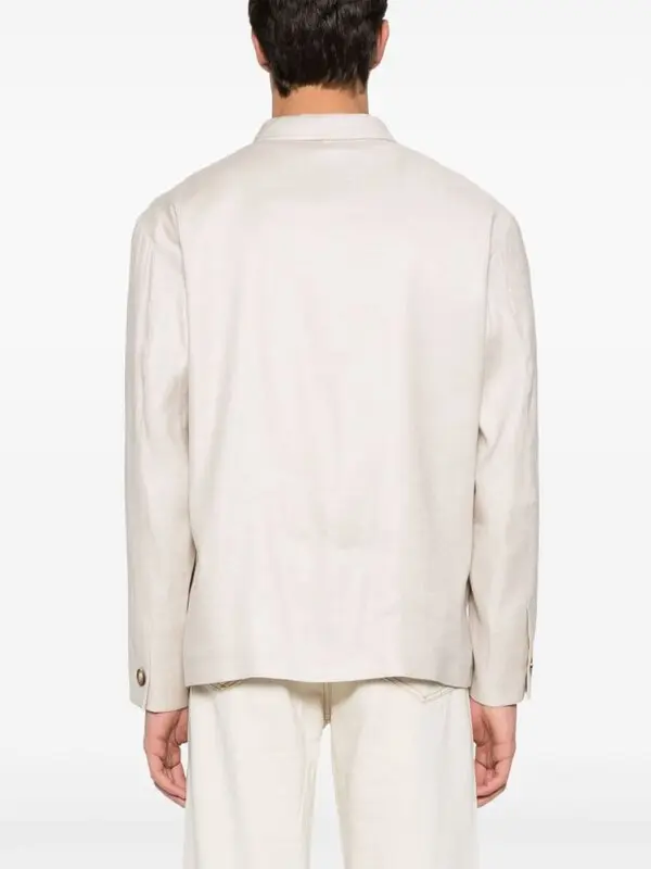 LARDINI Classic-collar Shirt Jacket - Neutrals