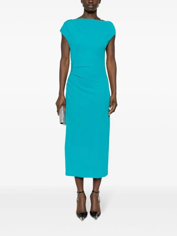 Alberta Ferretti Cowl-neck Midi Dress