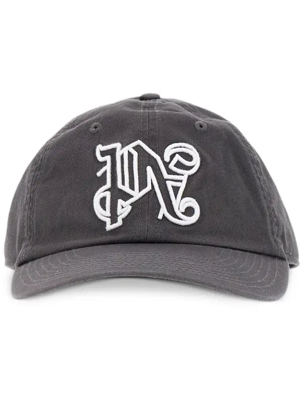 Palm Angels Monogram-embroidered Baseball Cap - Grey