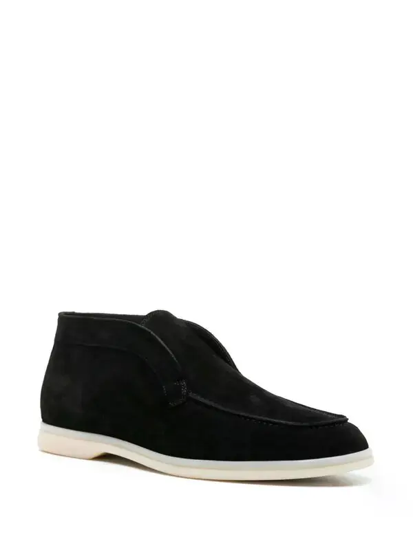 SCAROSSO Leonardo Suede Boots - Black