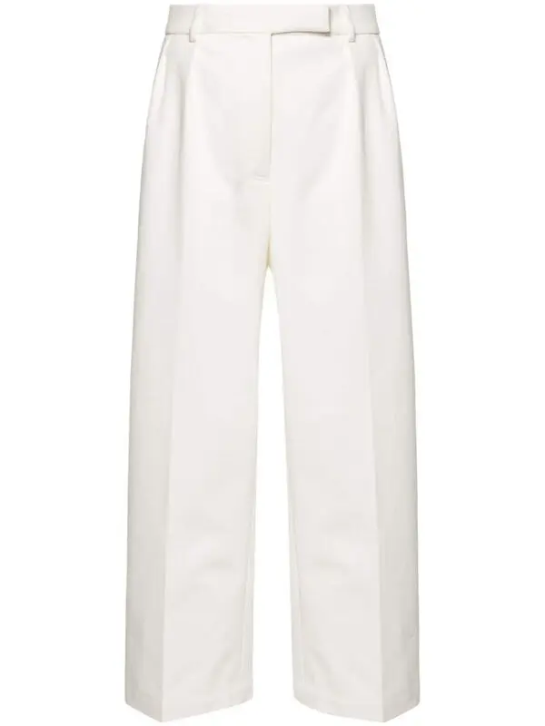 Thom Browne Pleated Cropped Trousers - White