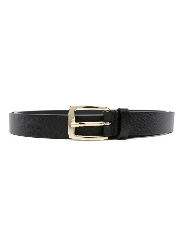 D4.0 Buckle-fastening Saffiano-leather Belt - Black