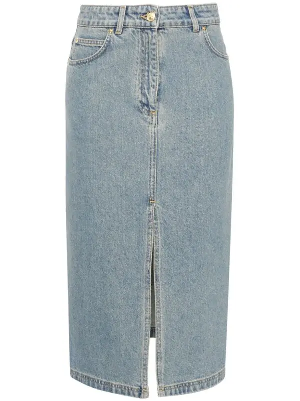 Moschino Teddy Bear Denim Midi Skirt