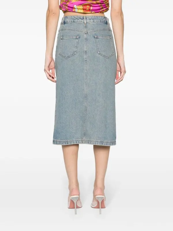 Moschino Teddy Bear Denim Midi Skirt