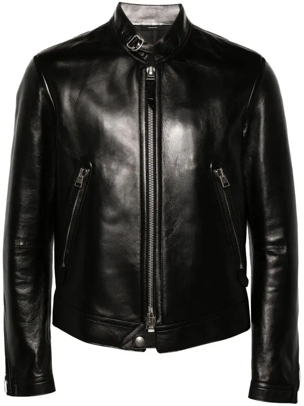 TOM FORD Café Racer Leather Biker Jacket