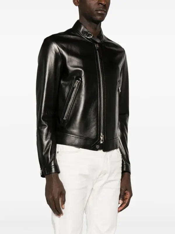 TOM FORD Café Racer Leather Biker Jacket