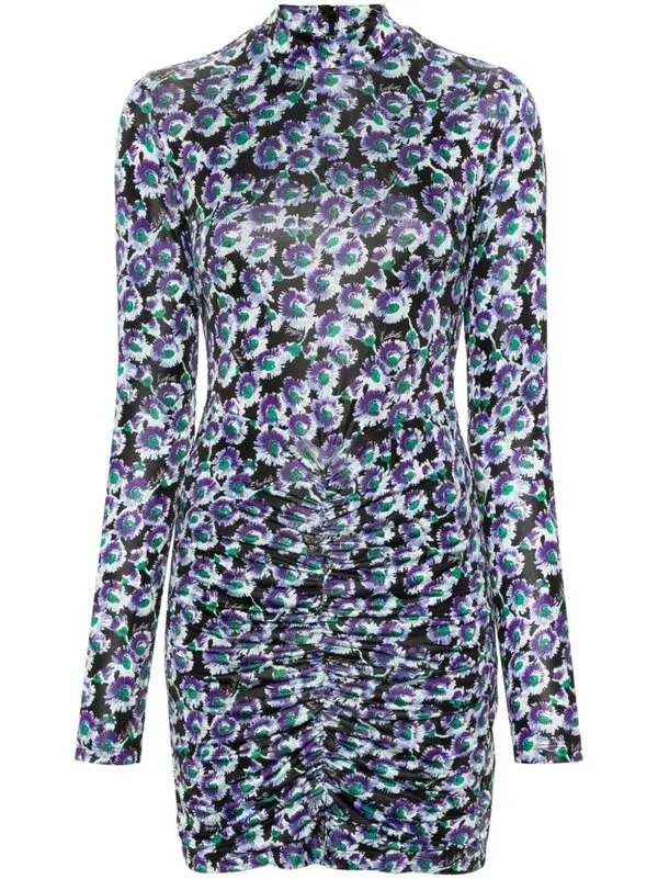 ROTATE BY BIRGER CHRISTENSEN Floral Print Ruched Minidress