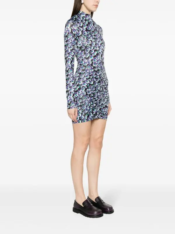 ROTATE BY BIRGER CHRISTENSEN Floral Print Ruched Minidress