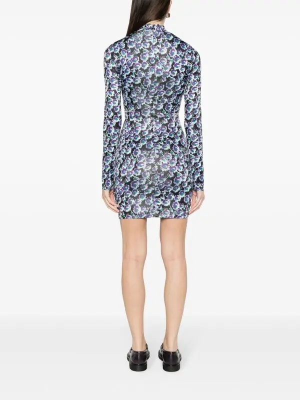 ROTATE BY BIRGER CHRISTENSEN Floral Print Ruched Minidress