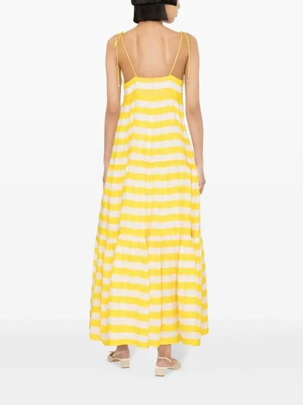 Zimmermann Alight Striped Linen Midi Dress