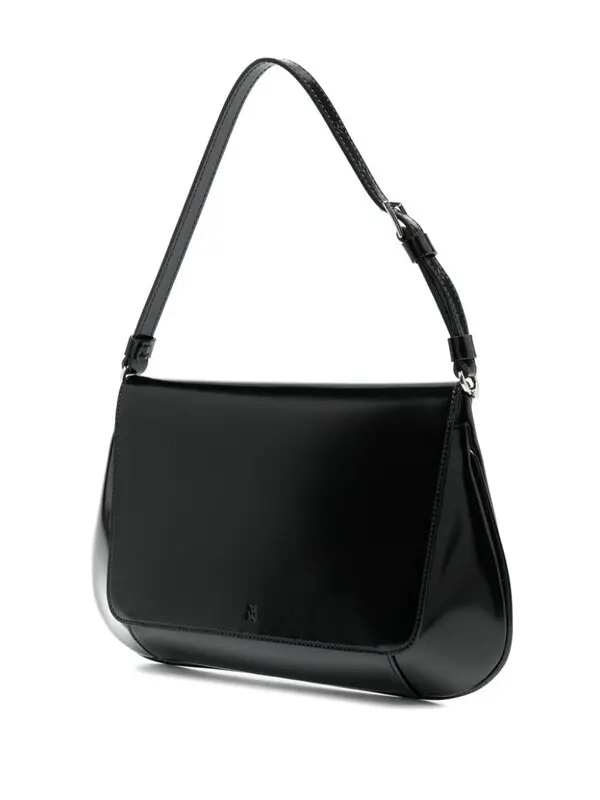 Amina Muaddi Leather Shoulder Bag - Black