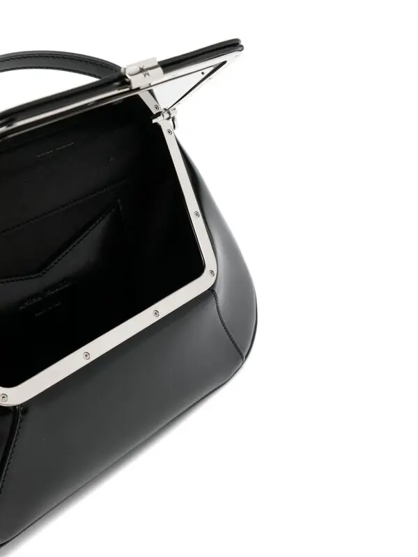 Amina Muaddi Leather Shoulder Bag - Black