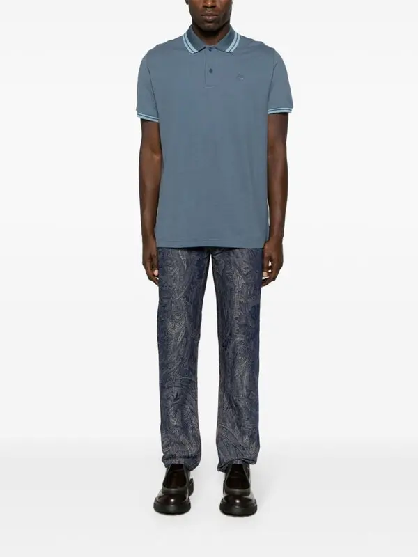 Etro Paisley-jacquard Straight-leg Trousers - Blue