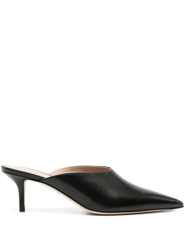 SCAROSSO Laura 60mm Leather Mules - Black