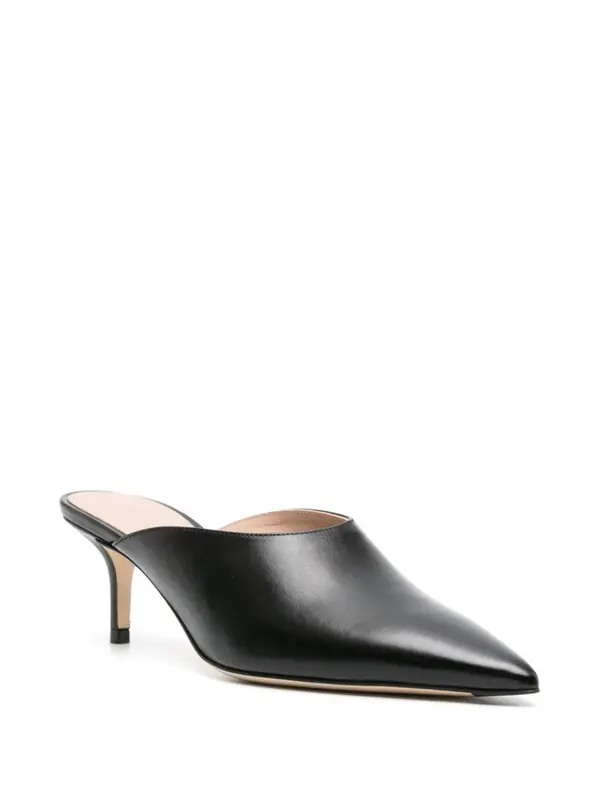 SCAROSSO Laura 60mm Leather Mules - Black