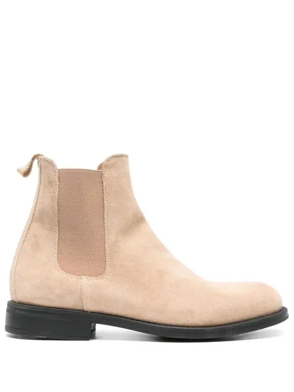 SCAROSSO Claudia Suede Chelsea Boots - Neutrals