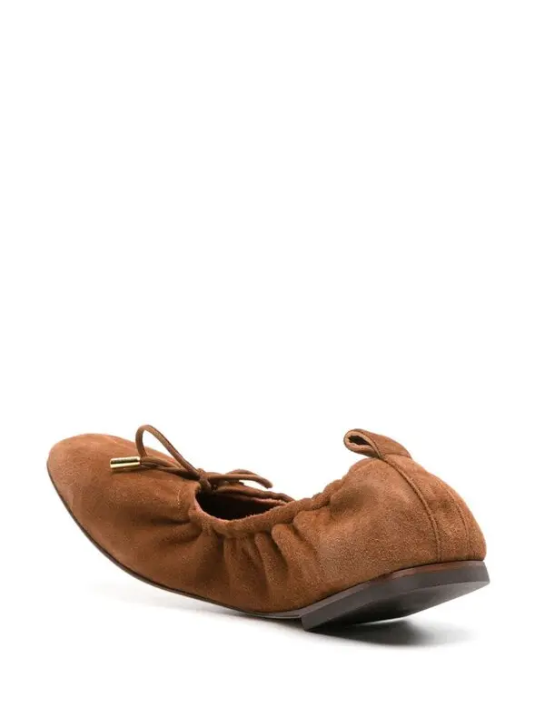 SCAROSSO Margot Suede Ballerinas - Brown