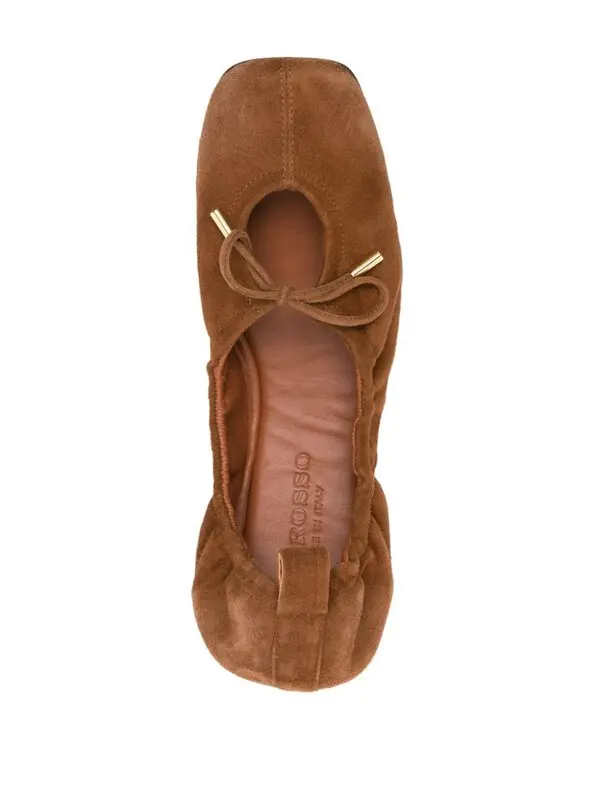 SCAROSSO Margot Suede Ballerinas - Brown