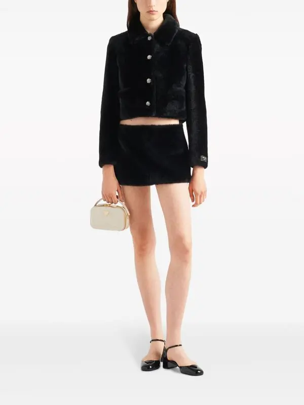 Prada Cropped Shearling Jacket