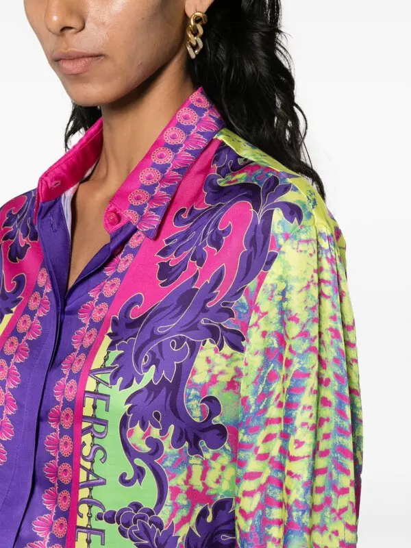 Versace Graphic-print Long-sleeve Shirt