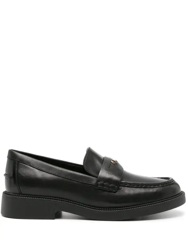 Michael Kors Logo-embossed Penny Leather Loafers