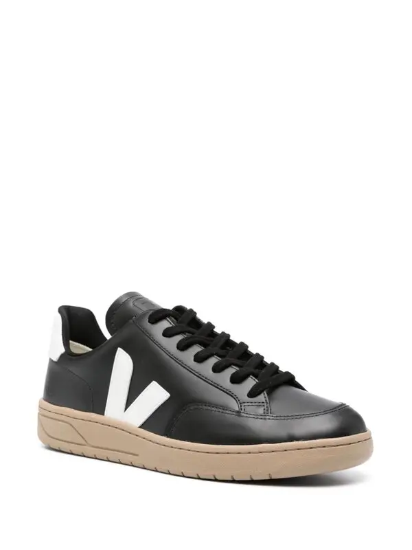 VEJA V-12 Leather Sneakers - Black